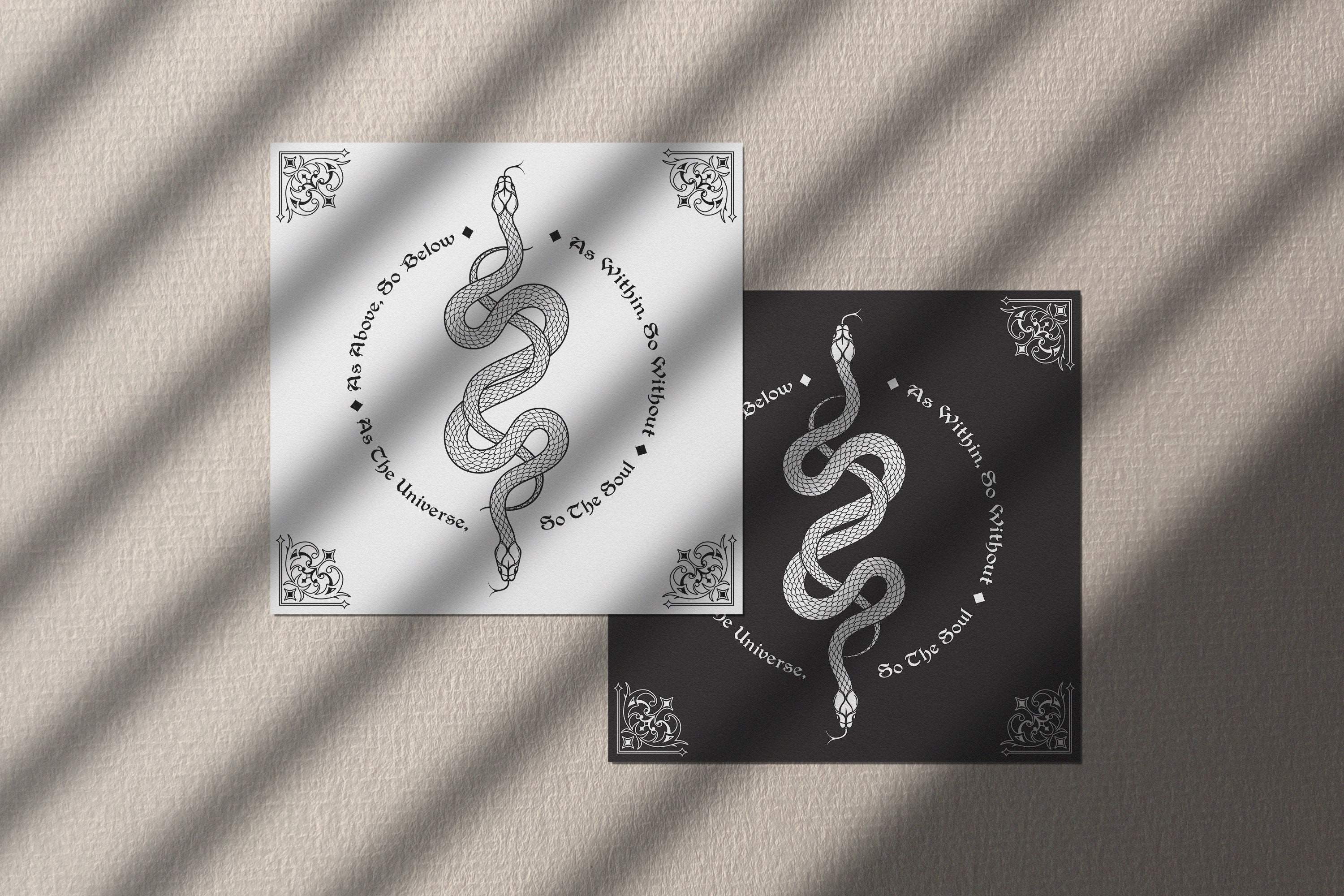 As Above so Below Digital Illustration Witch Clipart, Two Serpents ...