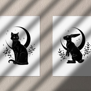 Witch Familiar Spirit Animals, Totem or Patronus Magic Black and White ...