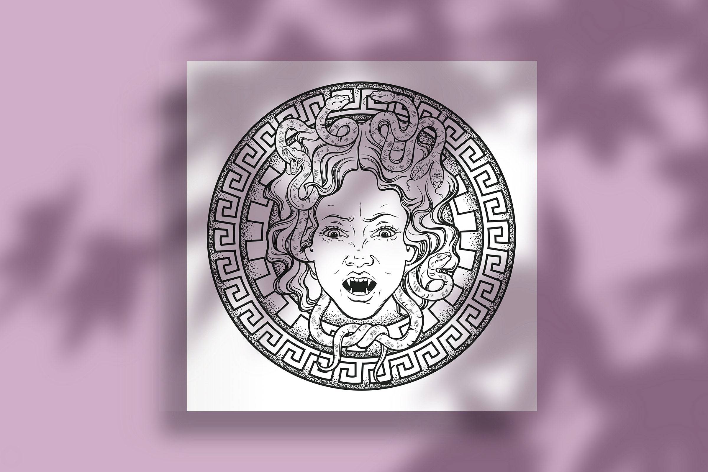 Medusa Digital Logo Design, Ancient Greek Pagan Chthonic Monster ...
