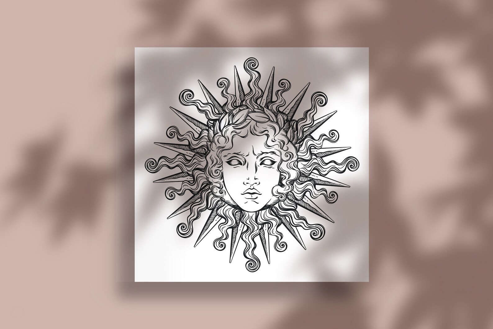 Apollo Digital Logo Design, Ancient Greek Pagan Solar God of Sun Helios ...