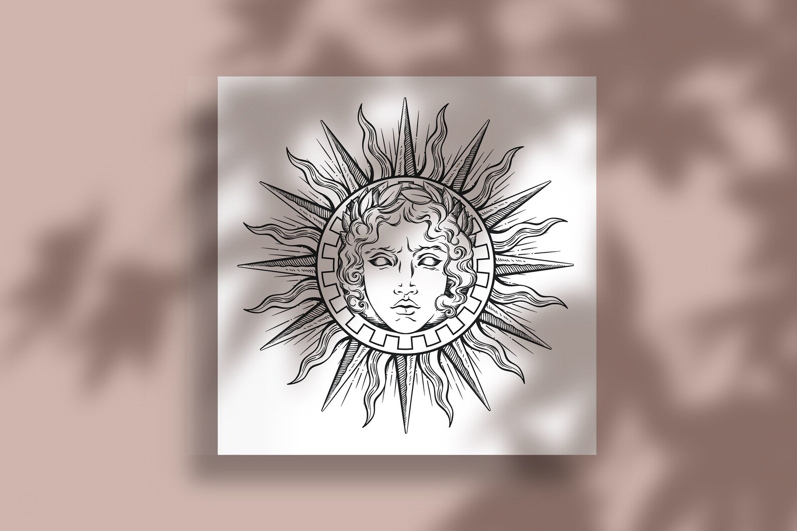 Apollo Digital Logo Design, Ancient Greek Pagan Solar God of Sun Helios ...