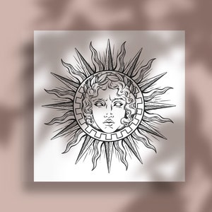 Apollo Digital Logo Design, Ancient Greek Pagan Solar God of Sun Helios ...