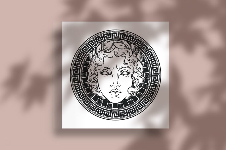 Apollo Digital Logo Design, Ancient Greek Pagan Solar God of Sun Helios ...