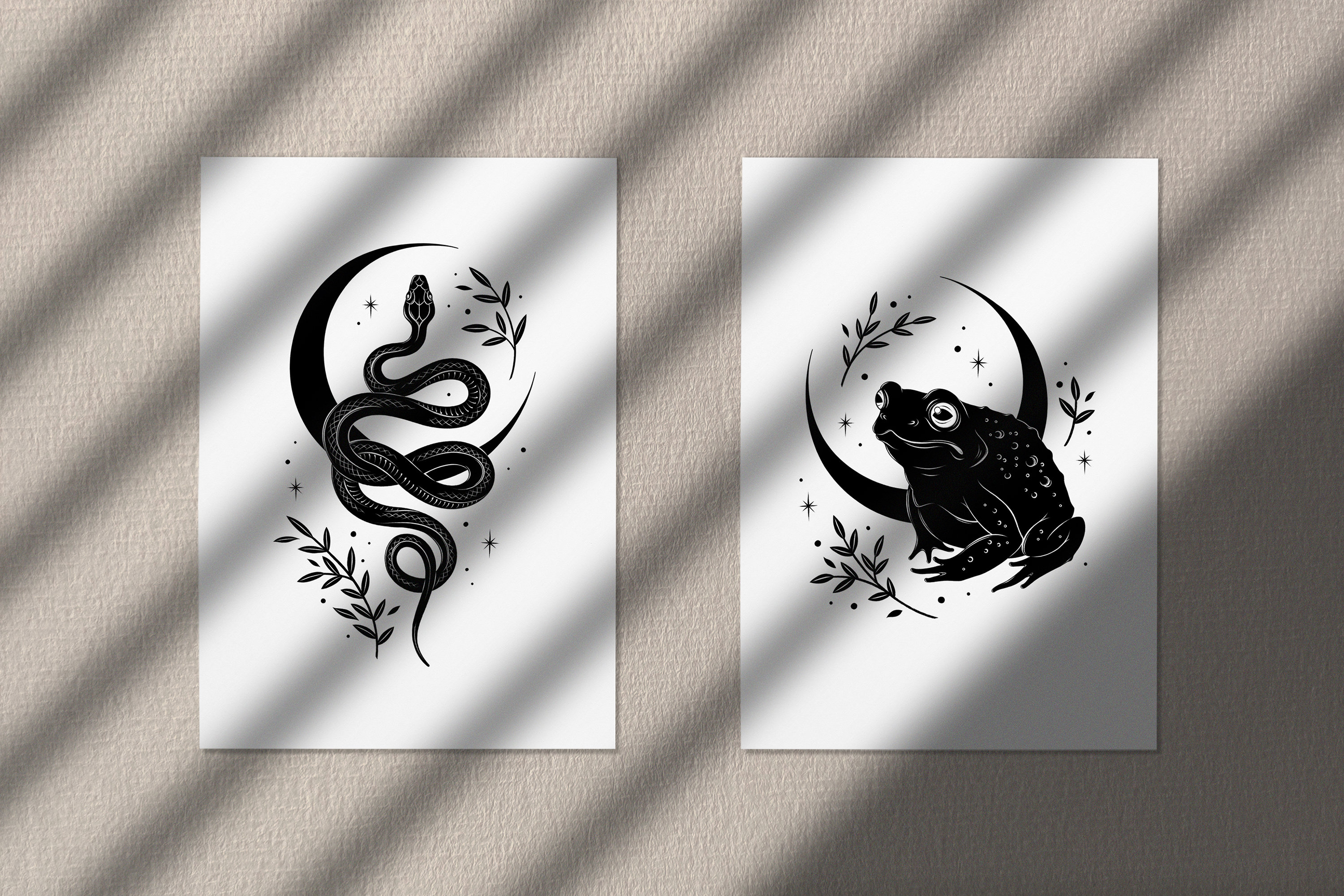 Witch Familiar Spirit Animals, Totem or Patronus Magic Black and White ...