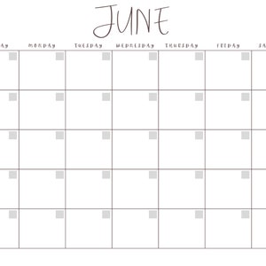 12 month Printable PDF Monthly Blank Calendar GoodnotesBasic | Etsy