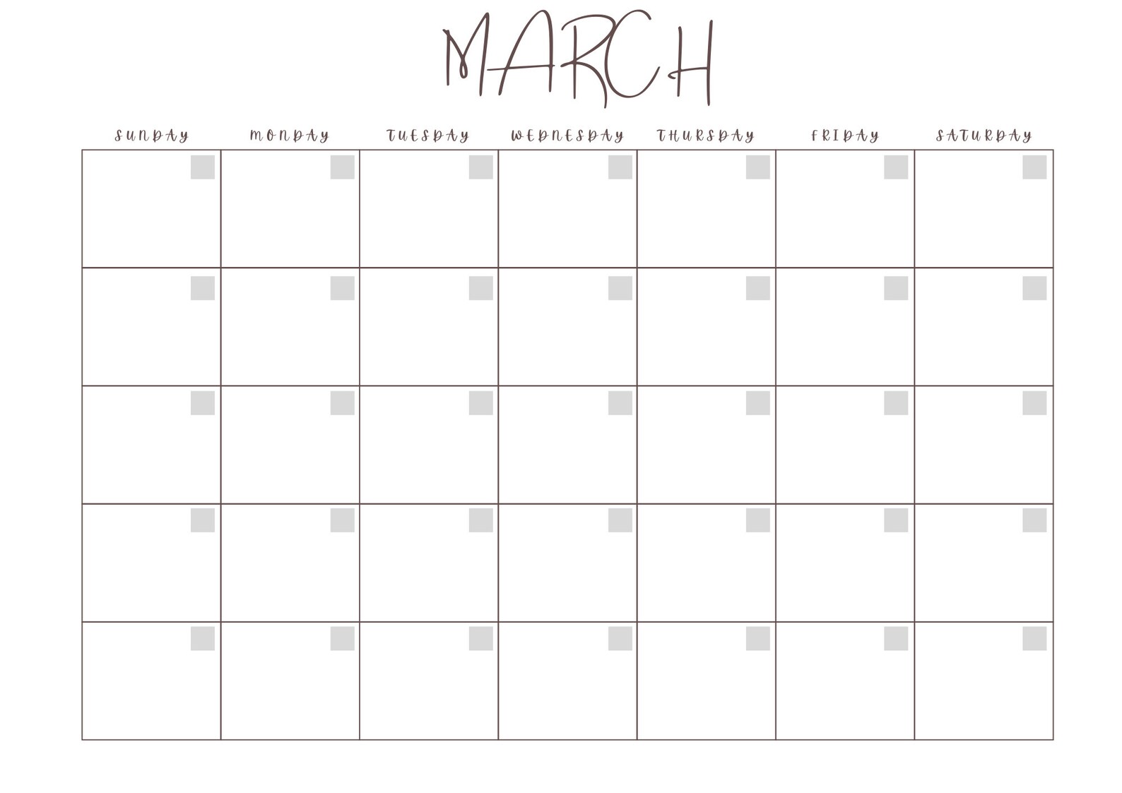 12 month Printable PDF Monthly Blank Calendar GoodnotesBasic | Etsy
