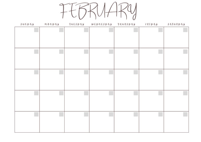 12 Month Printable PDF Monthly Blank Calendar Goodnotesbasic - Etsy