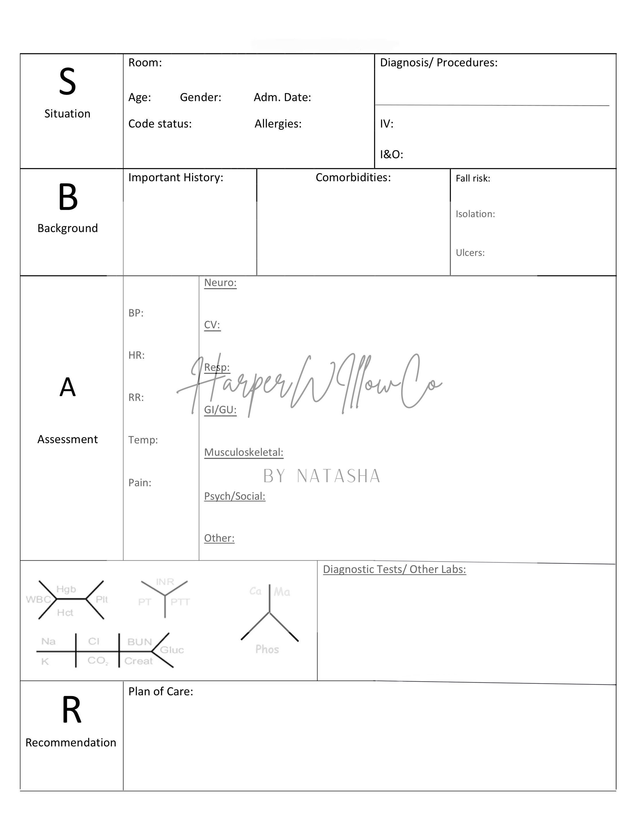 SBAR Nursing Brain Sheet,nursing School,nurse , Nursing Student ...