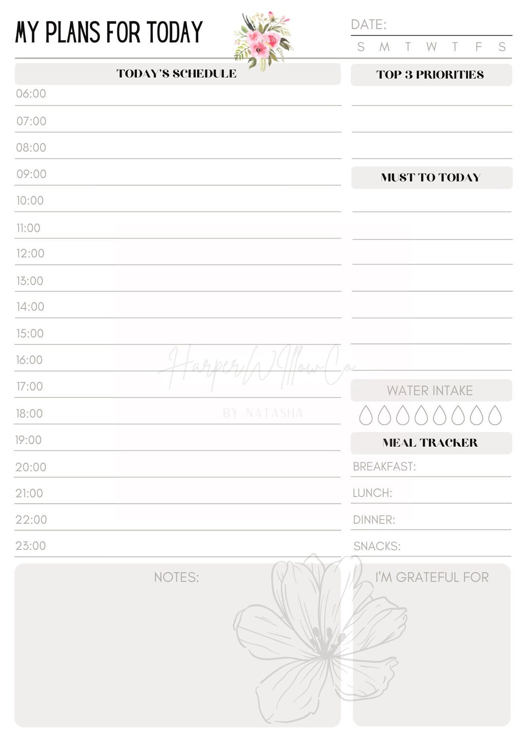 Printable Today Planner, Student Daily Schedule (PDF) - Etsy