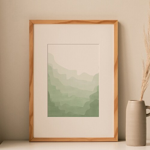 Mint Green Wall Art Printable Abstract Art Green and Gray - Etsy