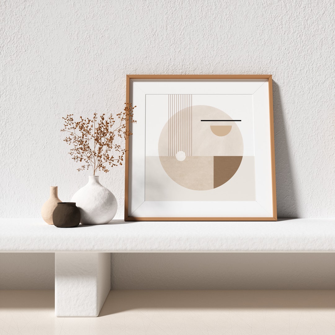 Mid Century Line Art,neutral Printable Art,abstract Shapes Print,modern ...