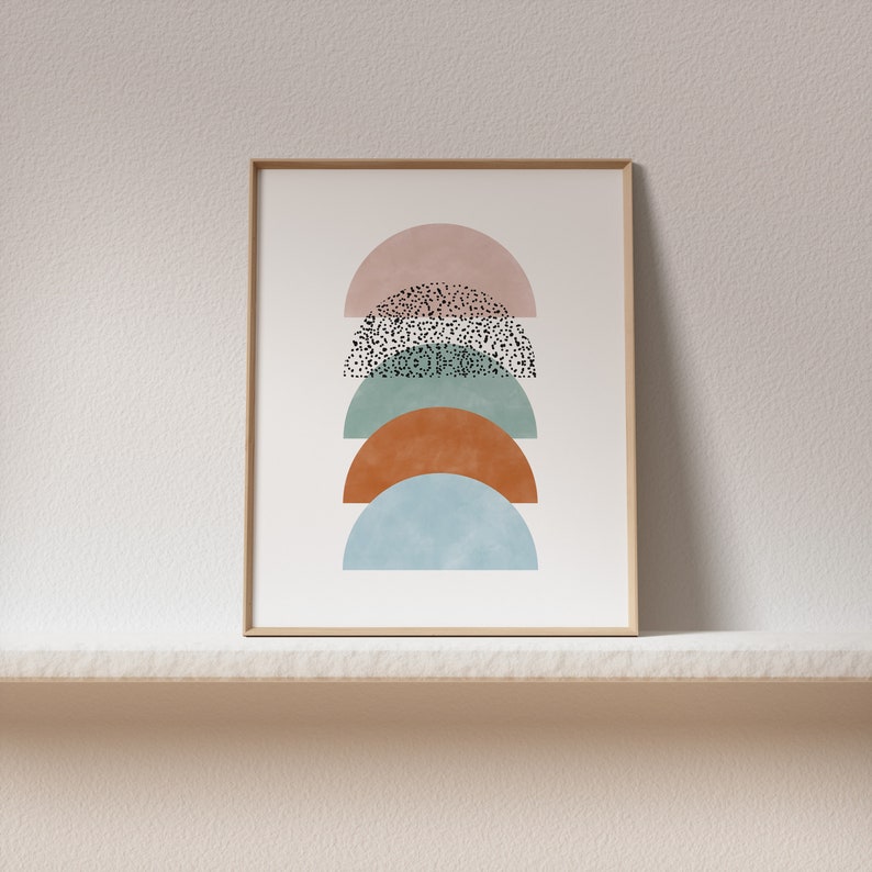 Semi Circle Printable Artdownloadable Geometric Art - Etsy