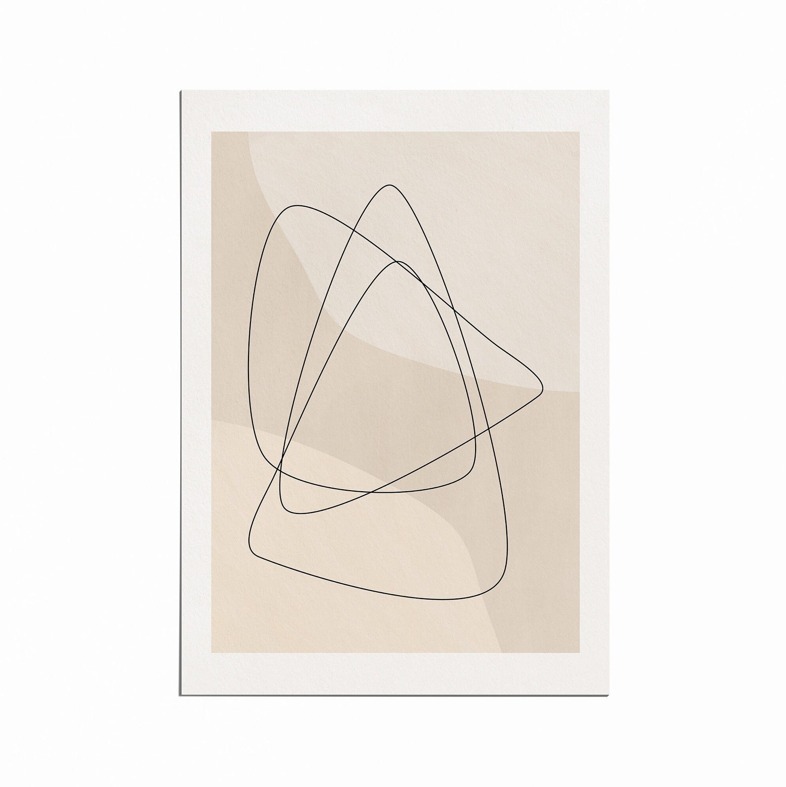 One Line Drawingabstract Geometric Wall Artneutral Printable - Etsy