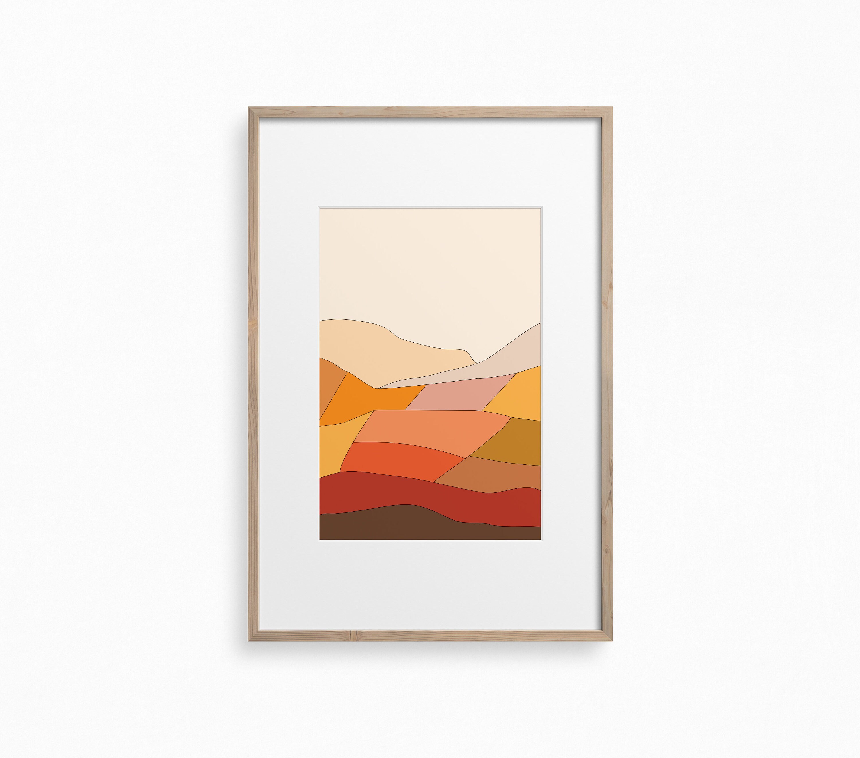 Downloadable Burnt Orange Landscape Printterracotta Mountain - Etsy