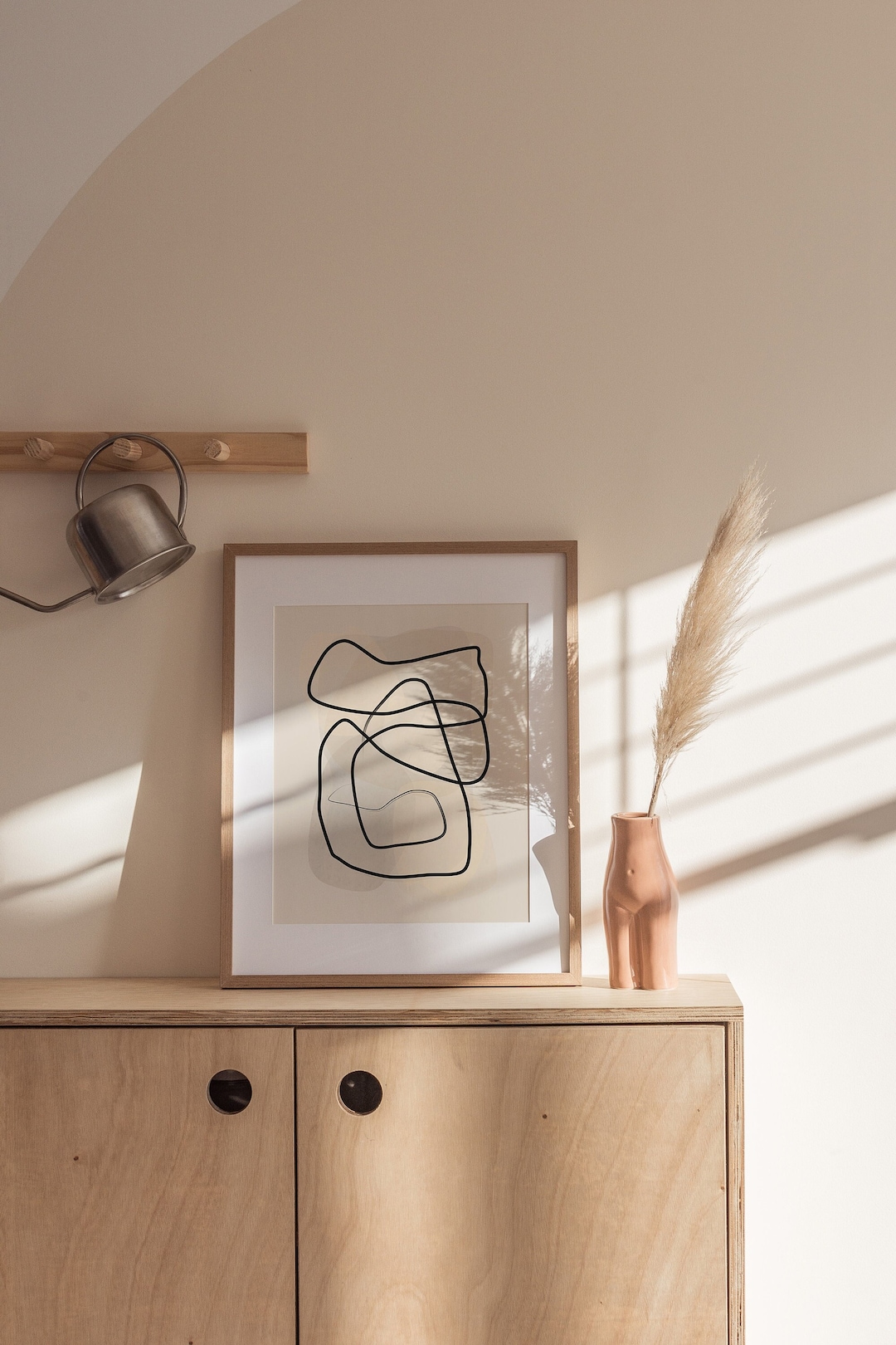 One Line Drawing,neutral Printable Art,abstract Shapes Print,minimalist ...