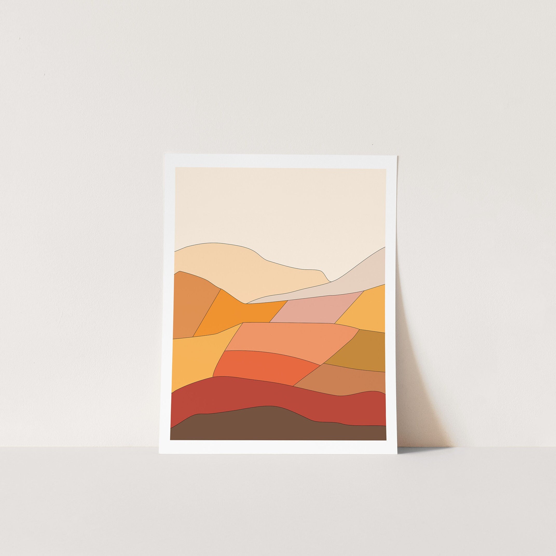 Downloadable Burnt Orange Landscape Printterracotta Mountain - Etsy