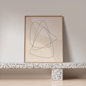 One Line Drawing,abstract Geometric Wall Art,neutral Printable Art ...