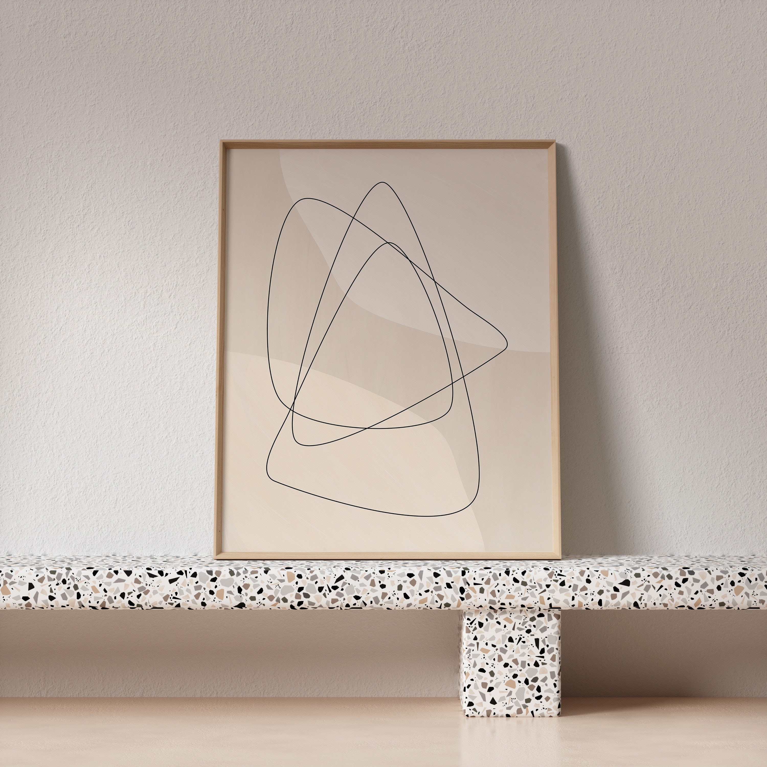 One Line Drawing,abstract Geometric Wall Art,neutral Printable Art ...