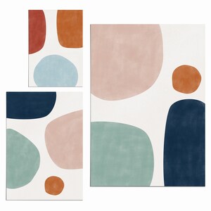 Downloadable Set of 3 Boho Wall Prints,minimalist Gallery Wall,blue ...