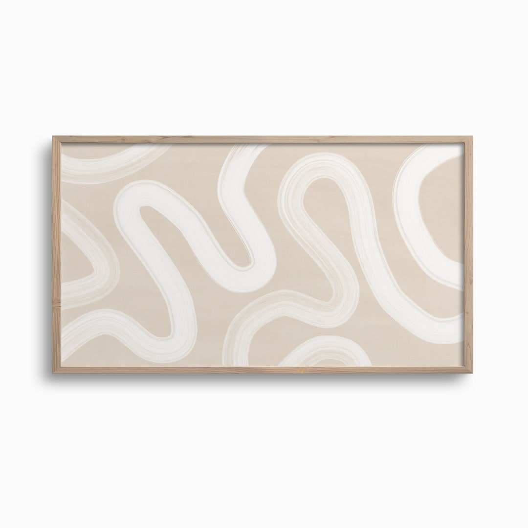 Samsung Frame TV Art,one Line Drawing,neutral Boho Art for Tv,white and ...