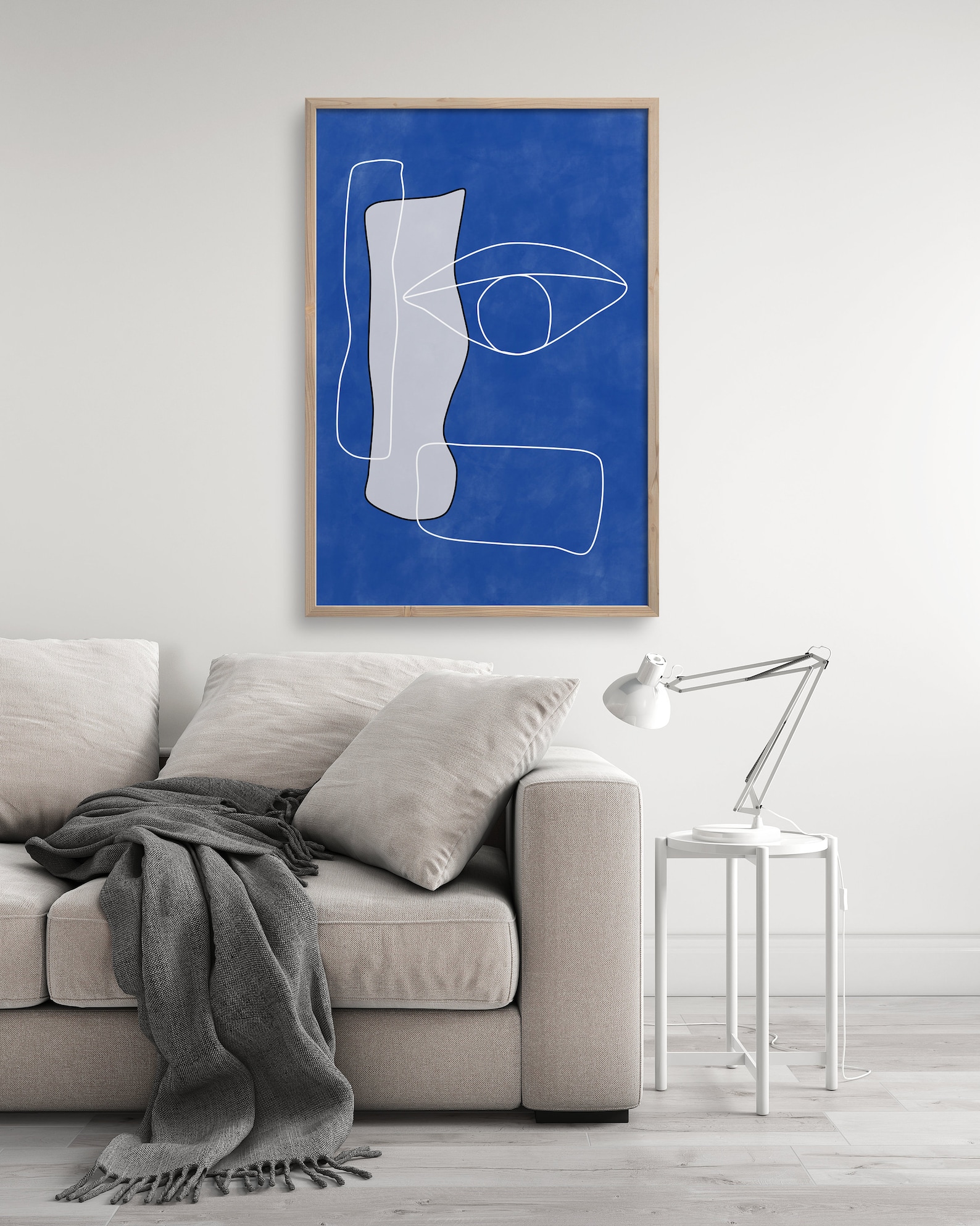 Abstract Evil Eye Print,royal Blue Downloadable Art,line Art Drawing ...