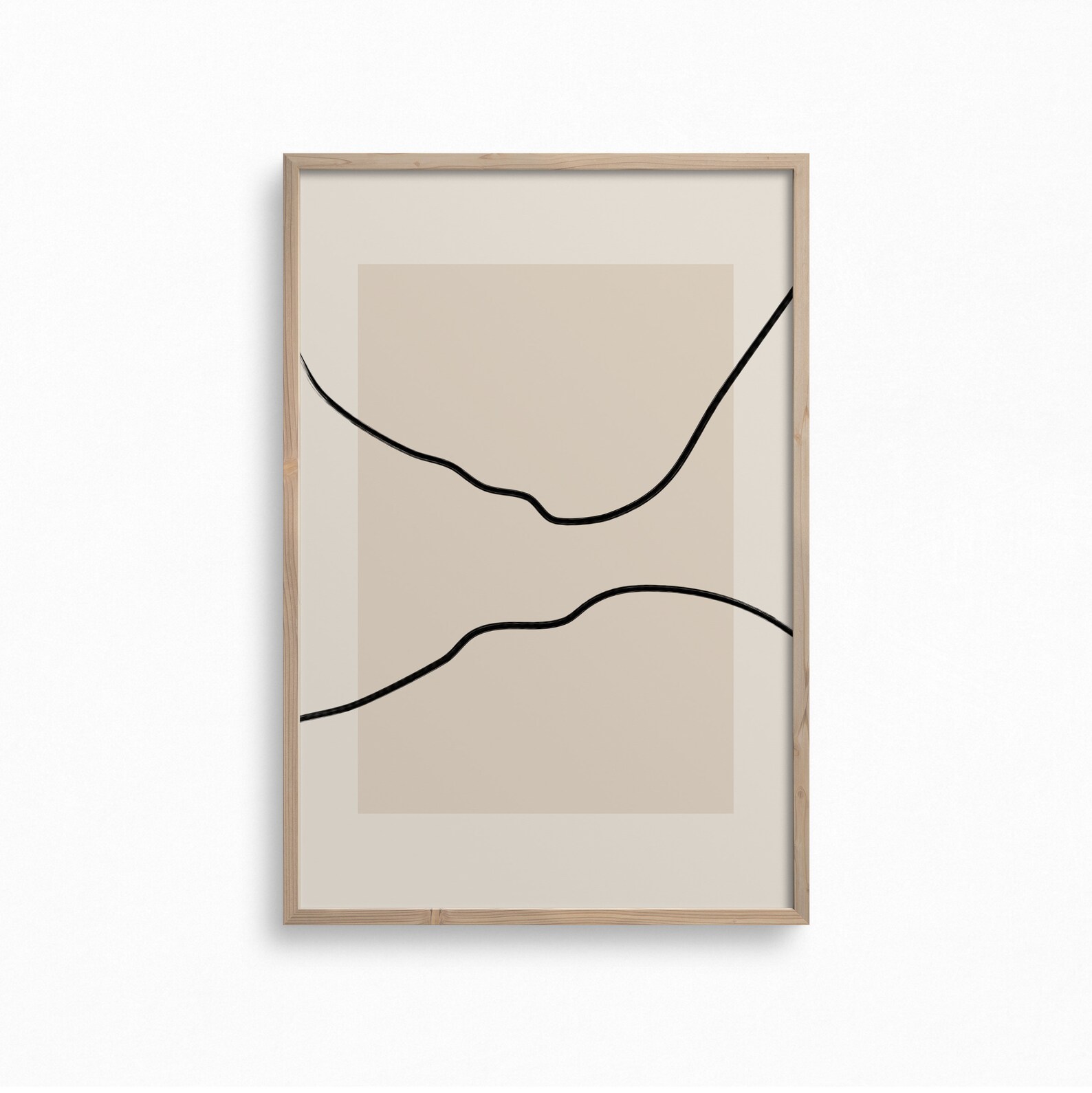 Neutral Downloadable Art,abstract Line Art,beige Printable Art ...