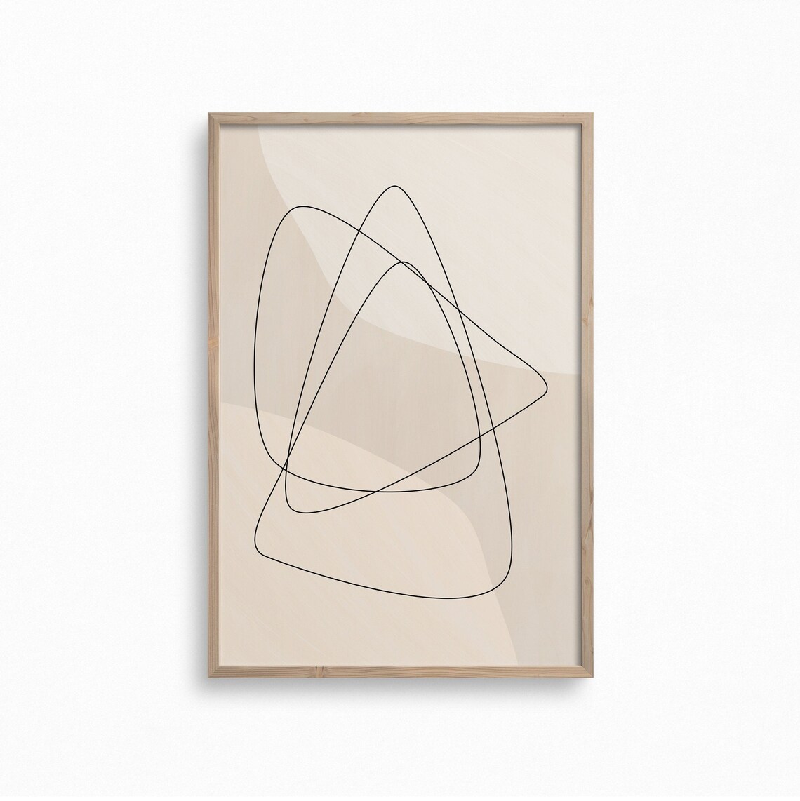 One Line DrawingAbstract Geometric Wall ArtNeutral Printable | Etsy