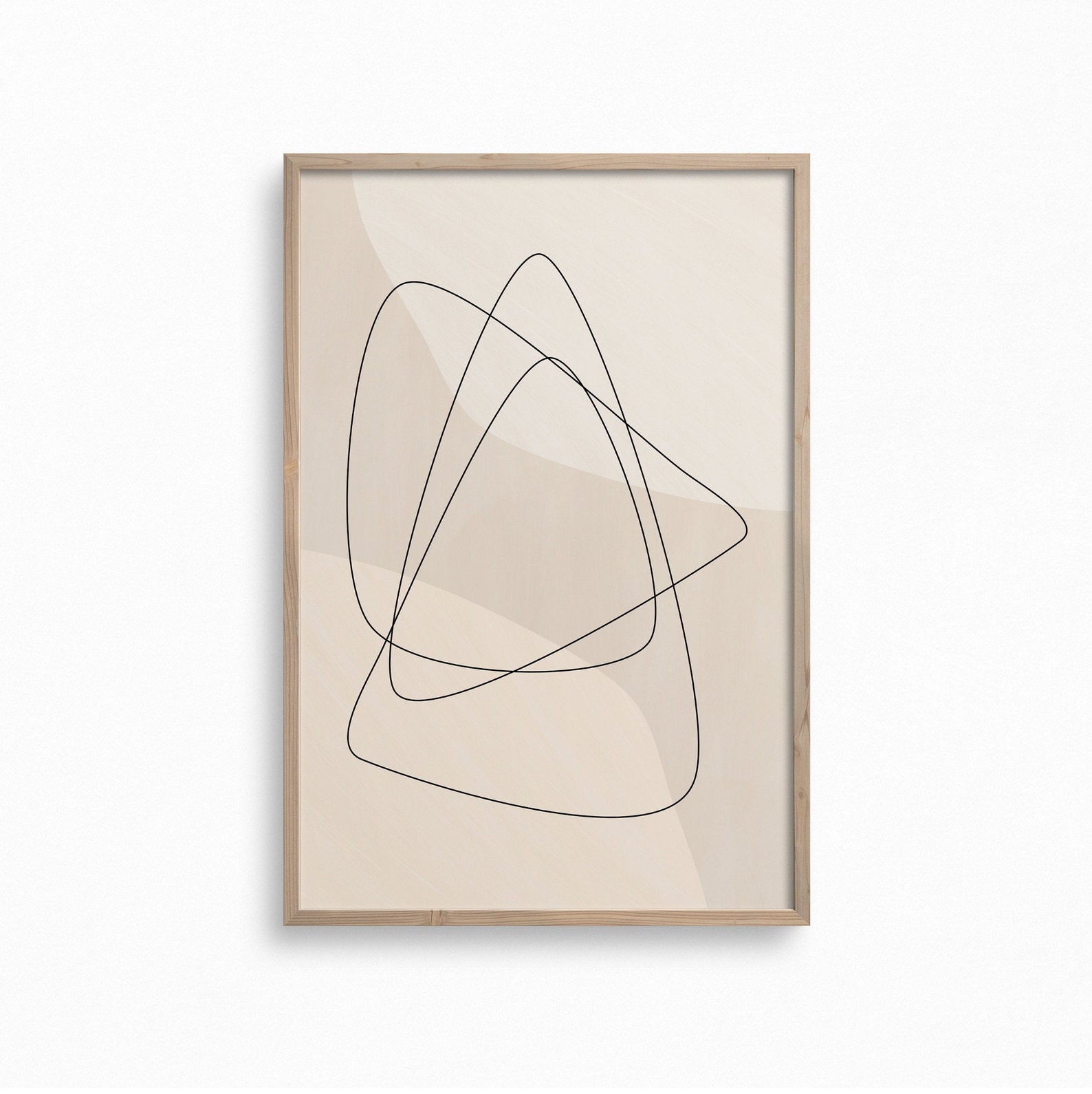 One Line Drawingabstract Geometric Wall Artneutral Printable | Etsy