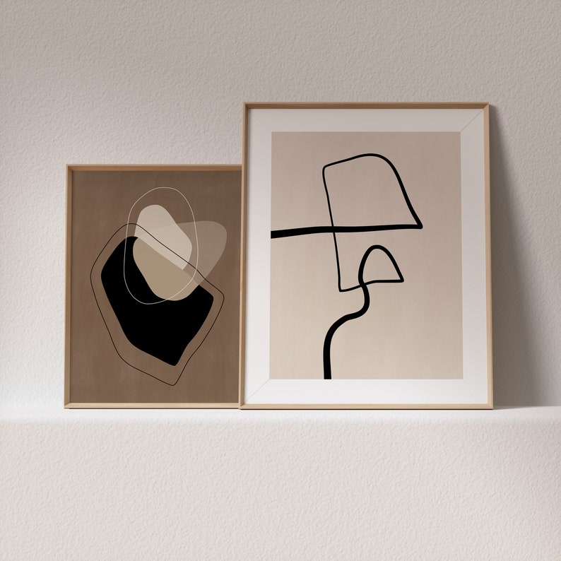 Set of 2 Abstract Printsminimal One Line Drawingdownloadable - Etsy Canada