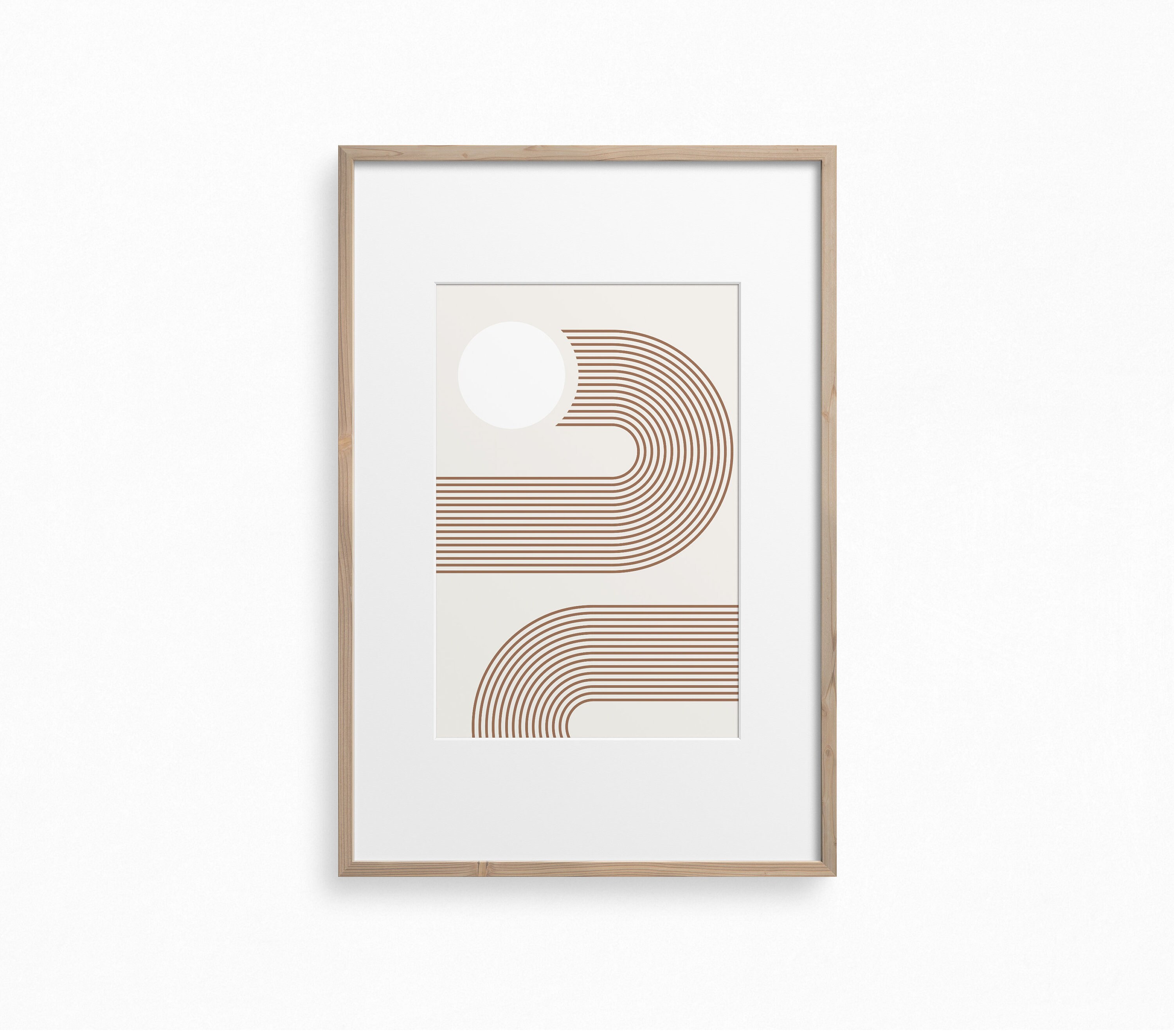 Mid Century Line ArtNeutral Printable ArtAbstract Geometric | Etsy