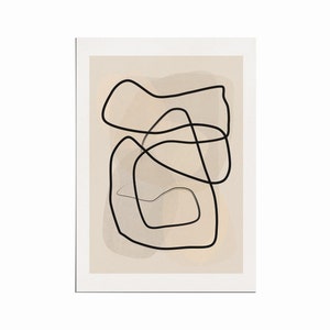 One Line Drawing,neutral Printable Art,abstract Shapes Print,minimalist ...