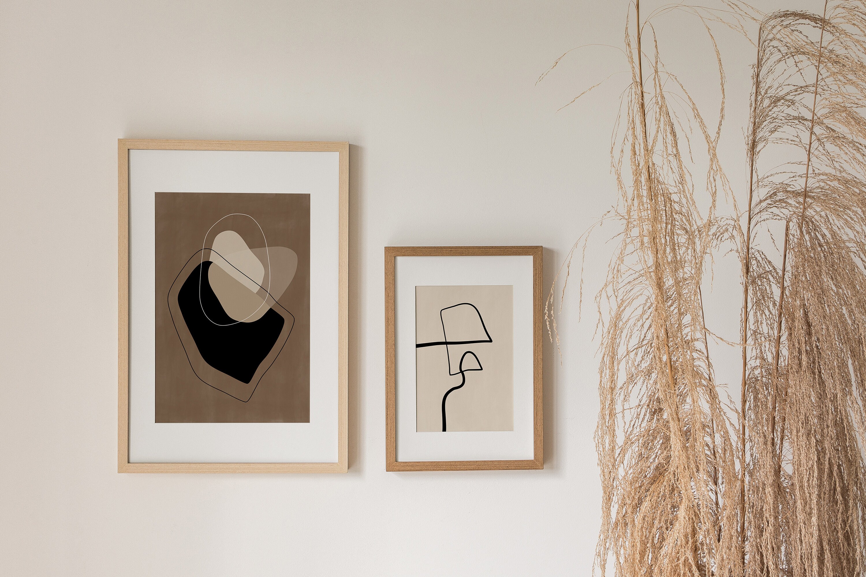 Set of 2 Abstract Printsminimal One Line Drawingdownloadable - Etsy