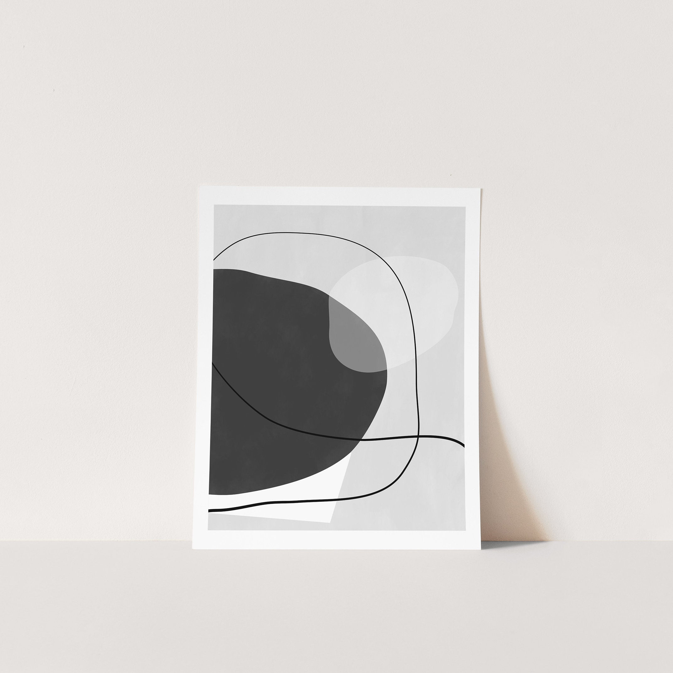 Set of 2 Abstract Prints,downloadable Black and White Wall Art,organic ...