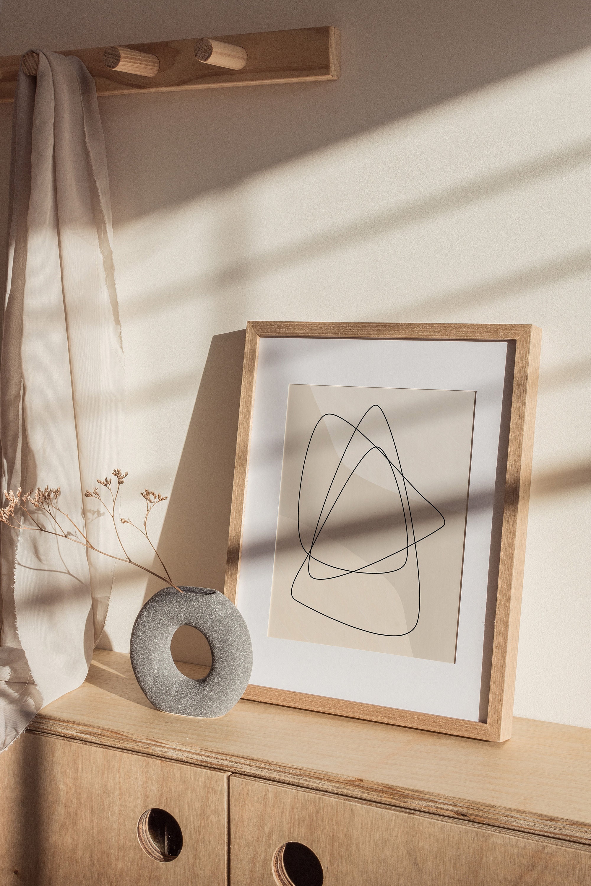 One Line Drawing,abstract Geometric Wall Art,neutral Printable Art ...