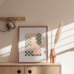 Checkered Wall Art,downloadable Retro Print,checkerboard Art Print ...