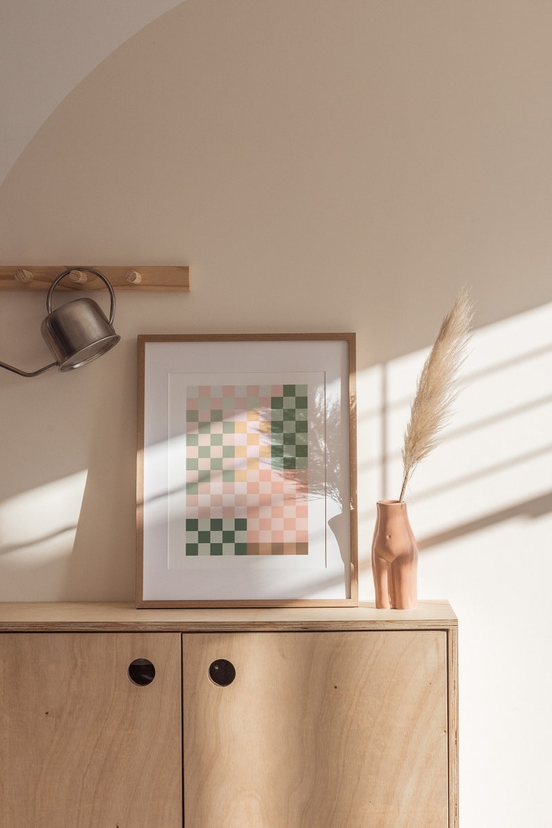 Checkered Wall Art,downloadable Retro Print,checkerboard Art Print ...