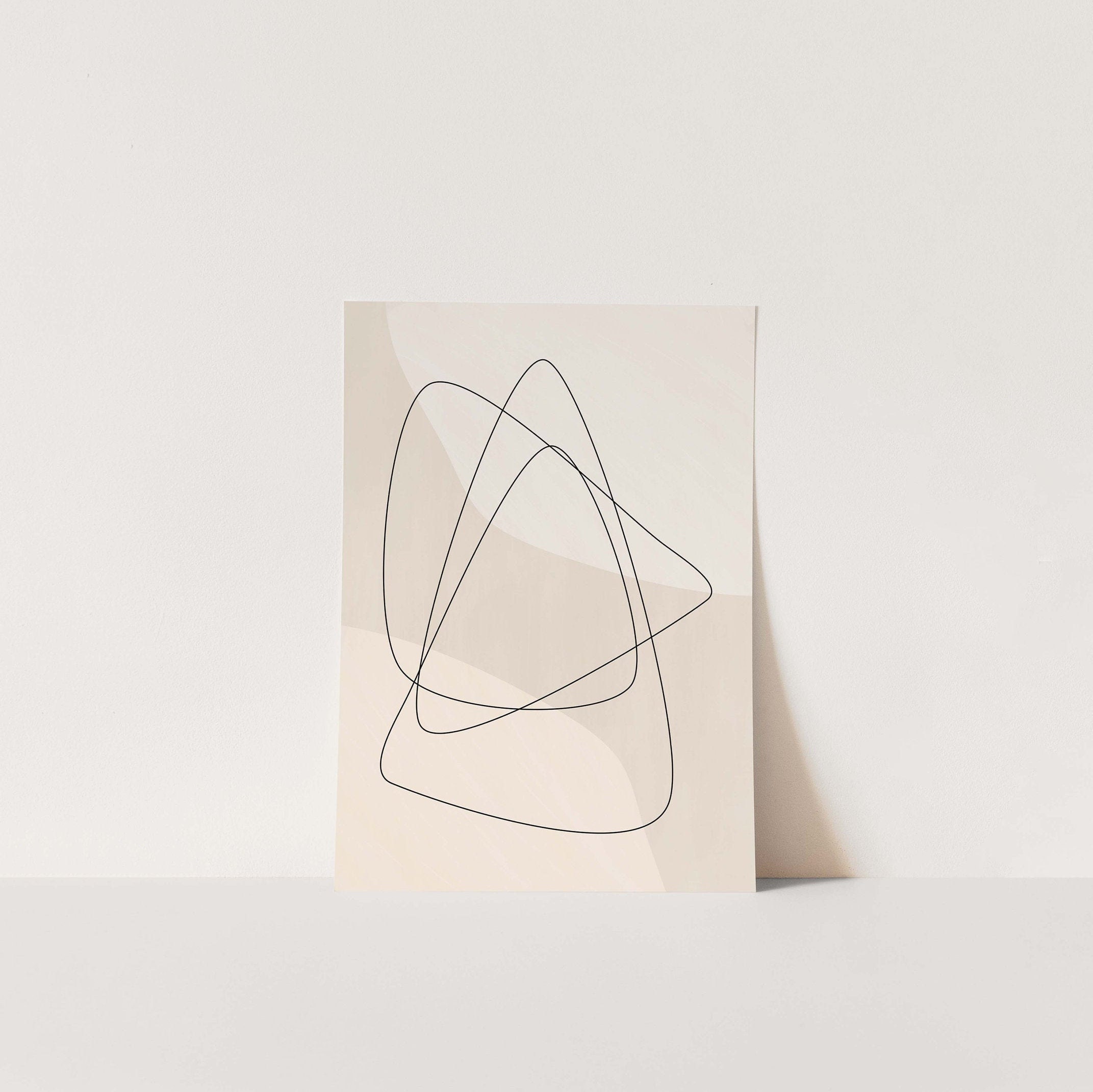 One Line Drawing,abstract Geometric Wall Art,neutral Printable Art ...