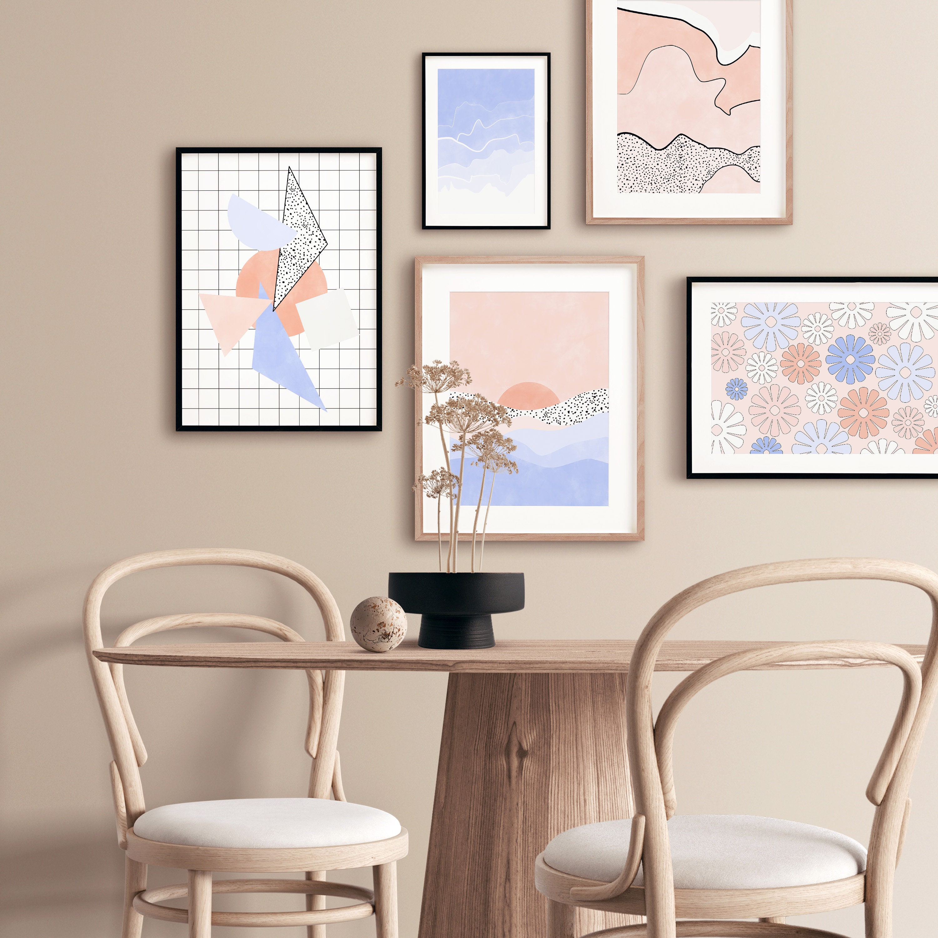 Pastel Gallery Wall SetDownloadable Wall ArtDanish Pastel | Etsy