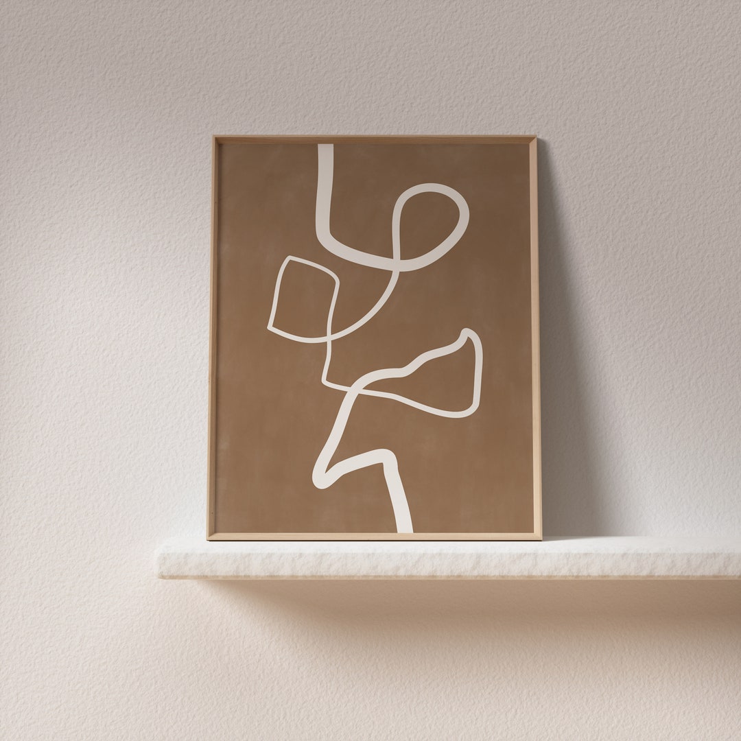 One Line Drawing,neutral Scandinavian Printable Art,abstract Continuous ...