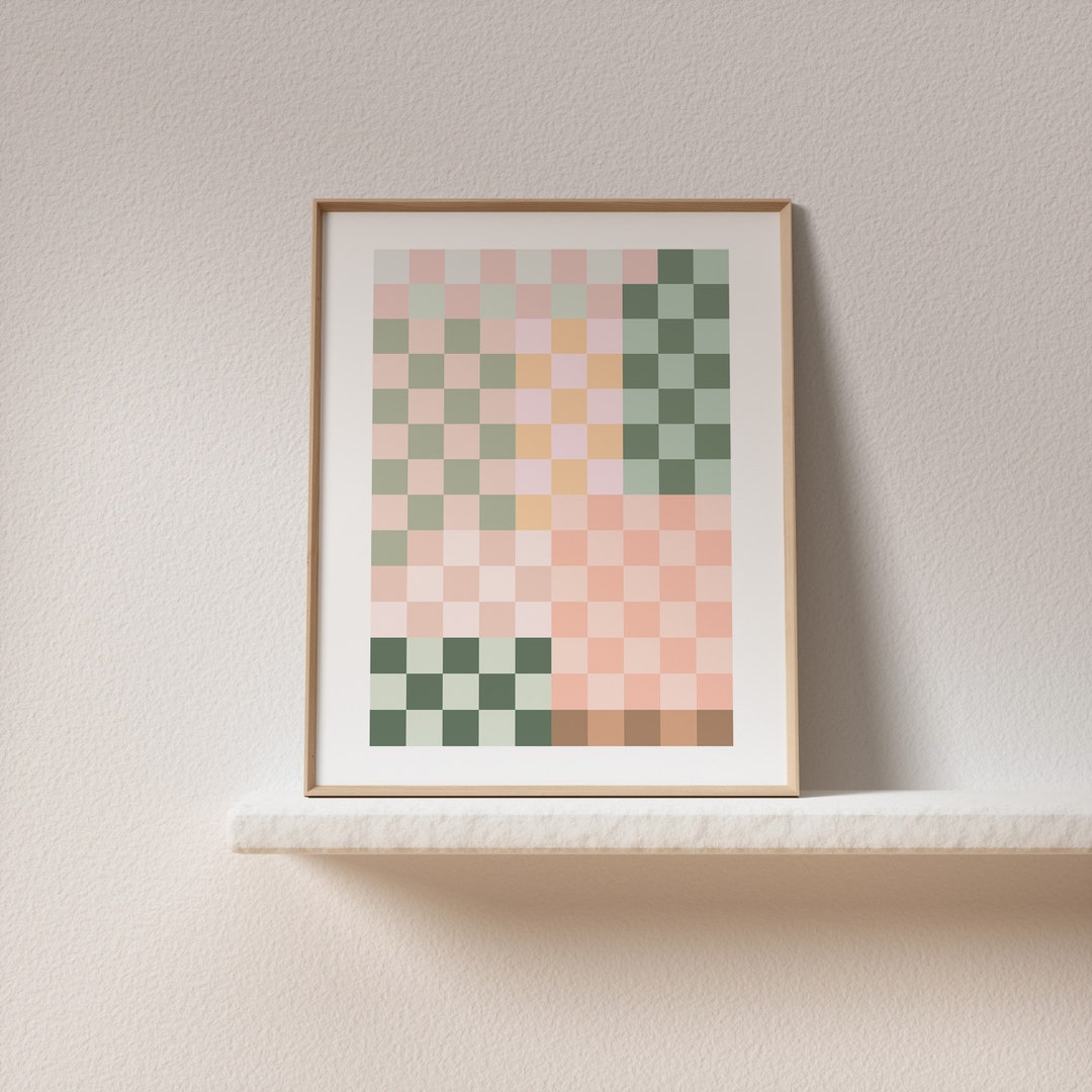 Checkered Wall Art,downloadable Retro Print,checkerboard Art Print ...