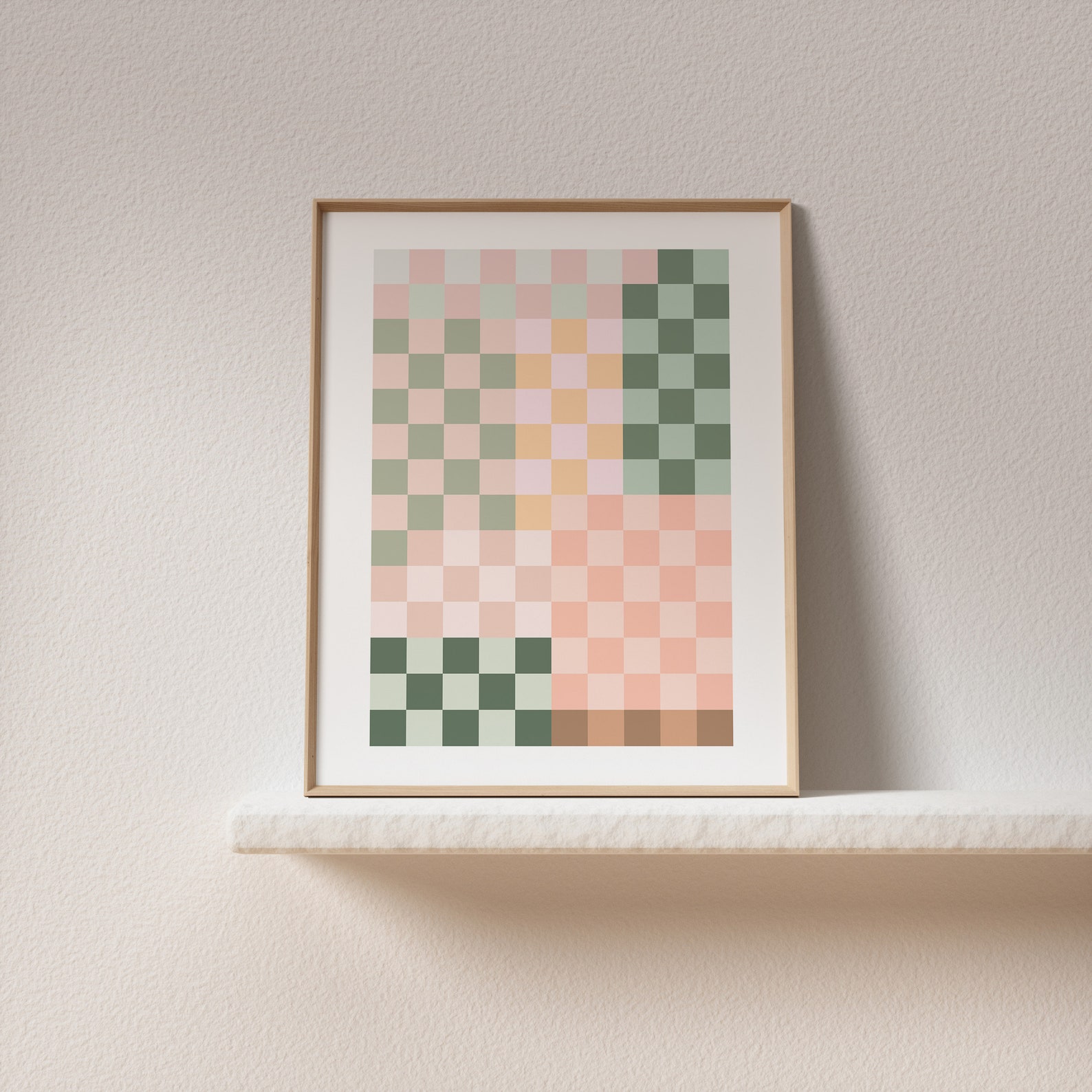 Checkered Wall Artdownloadable Retro Printcheckerboard Art - Etsy