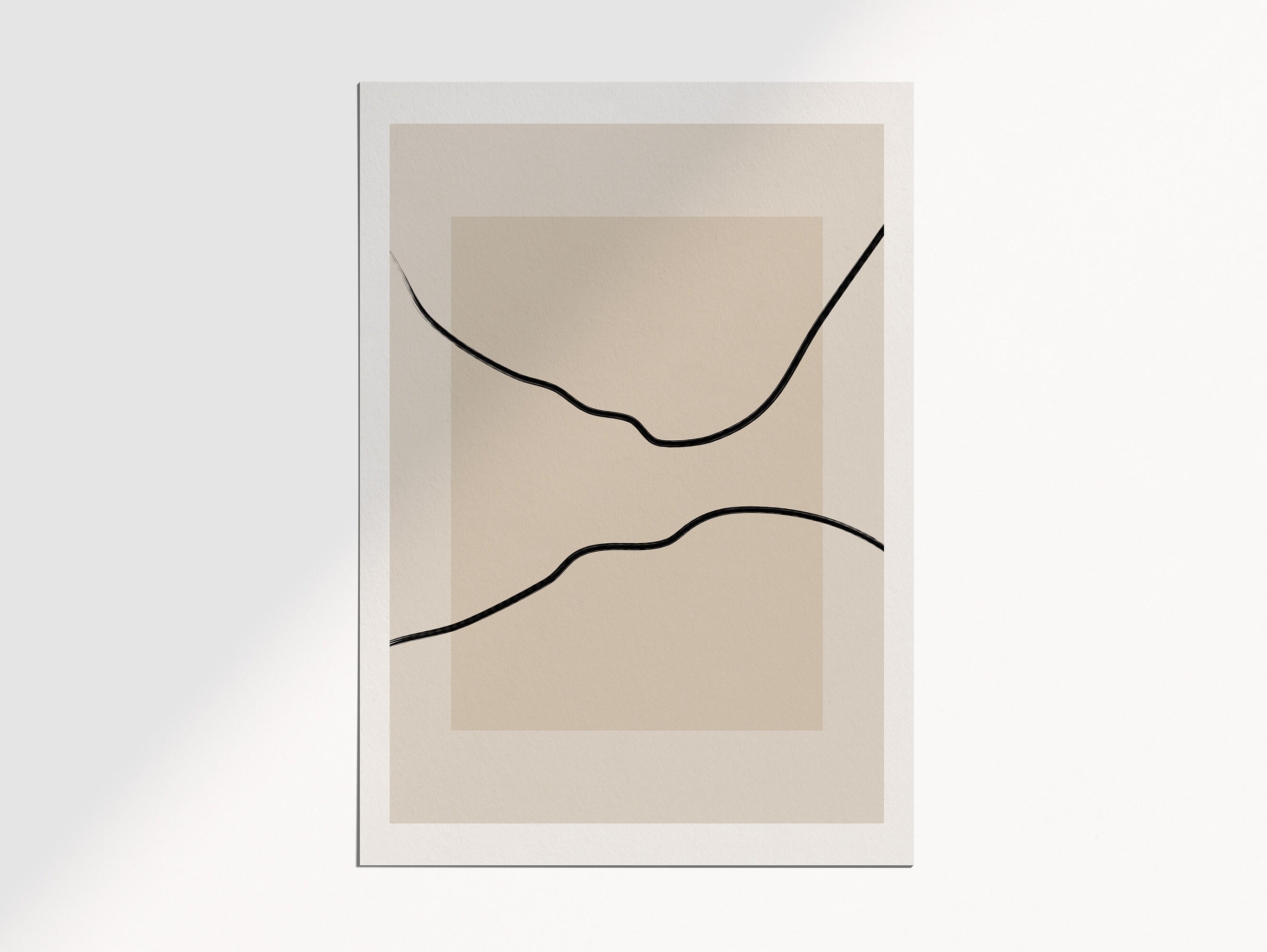 Neutral Downloadable Art,abstract Line Art,beige Printable Art ...