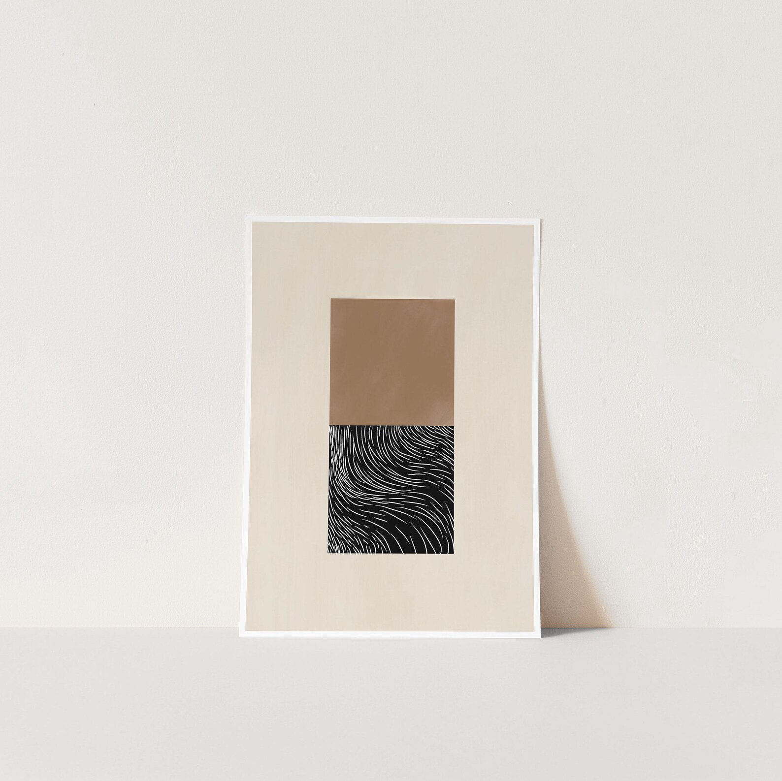 Minimal Geometric Downloadable Art,abstract Wavy Lines Print,neutral ...