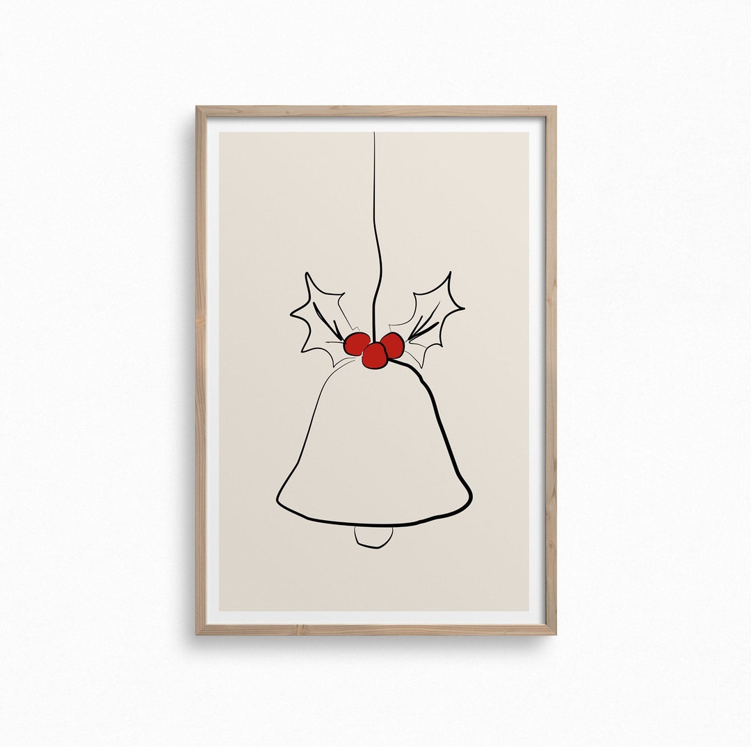 Christmas Bells Neutral Printable Art,downloadable Minimalist Print ...