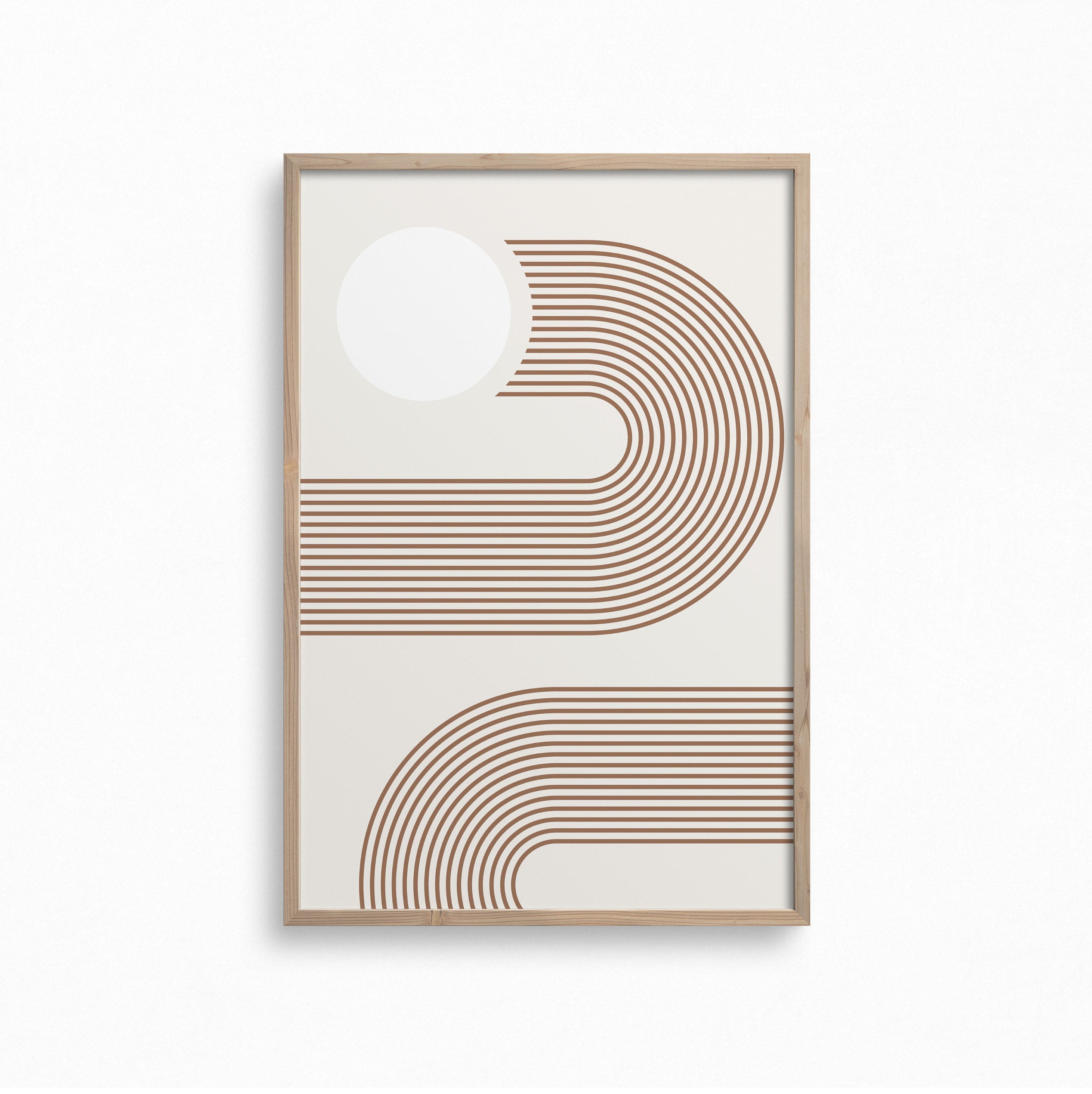 Mid Century Line ArtNeutral Printable ArtAbstract Geometric | Etsy