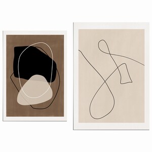 Set of 2 Abstract Printsminimal One Line Drawingdownloadable | Etsy