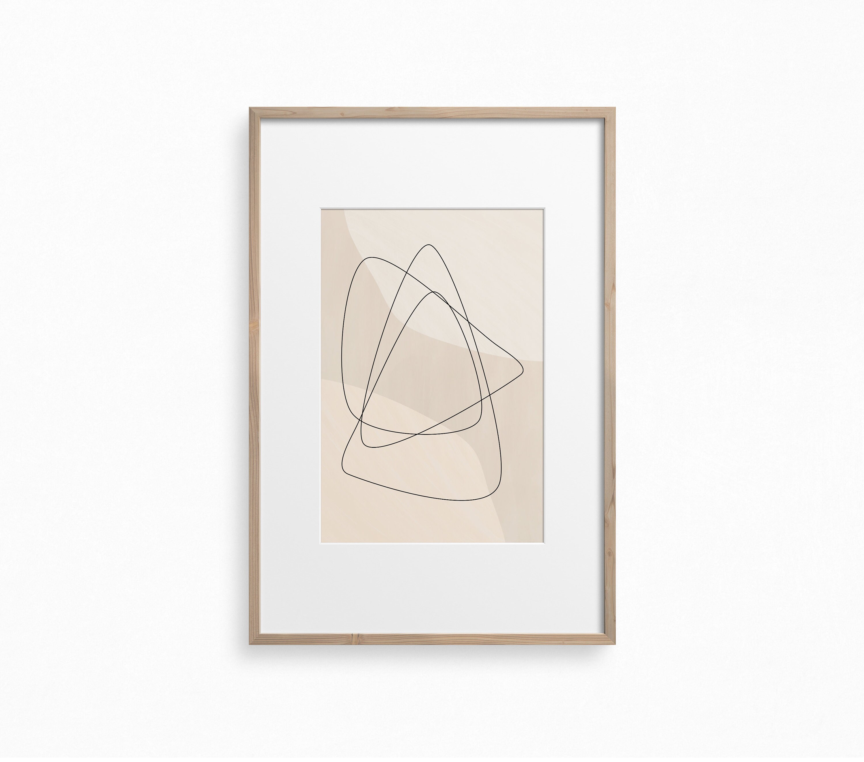 One Line Drawingabstract Geometric Wall Artneutral Printable | Etsy