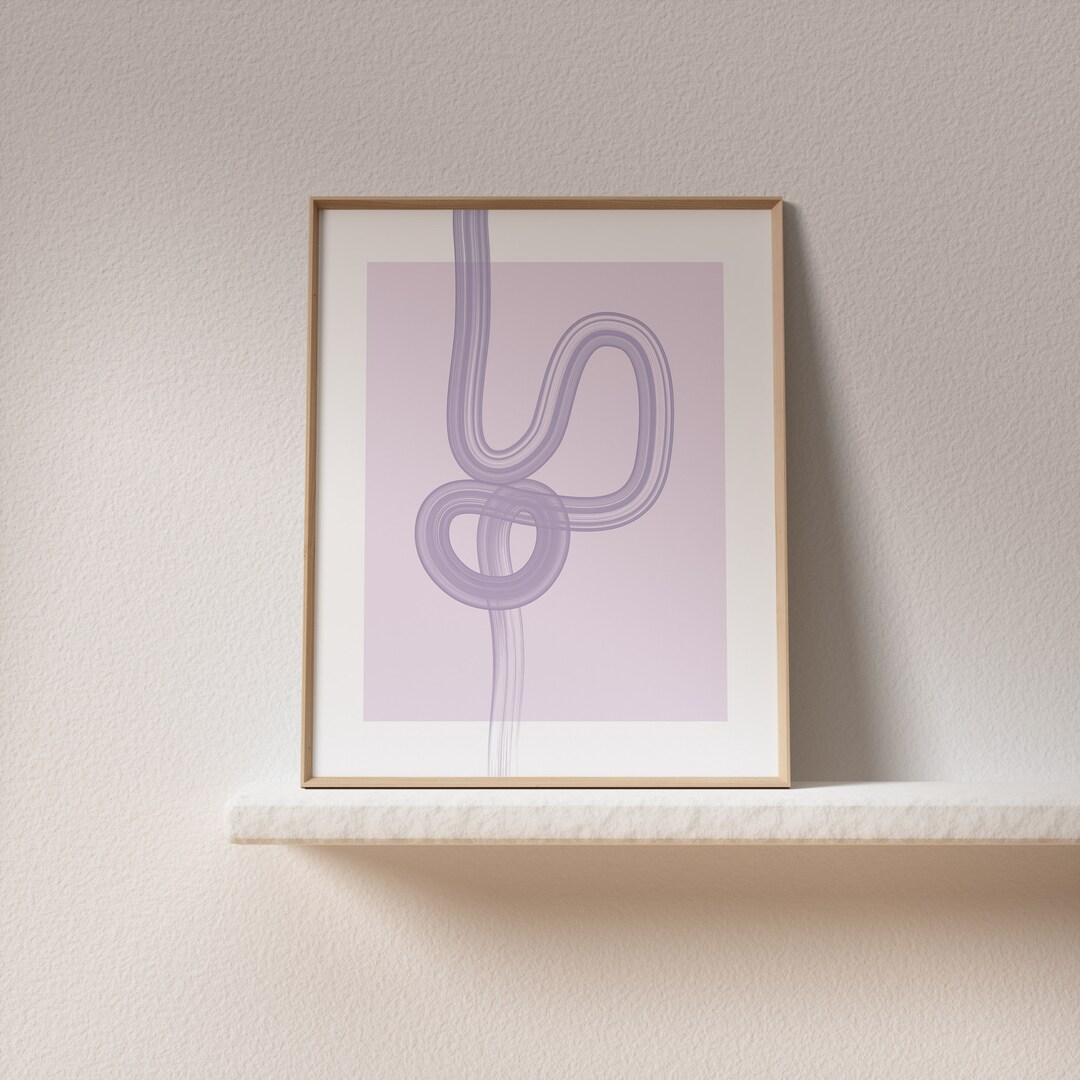 Pastel One Line Drawing,downloadable Lilac Wall Art,purple Printable ...