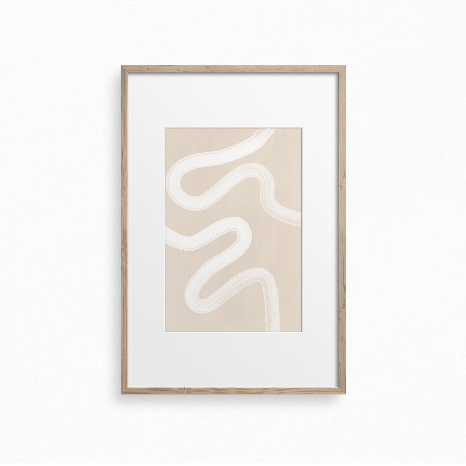 One Line Drawing,neutral Printable Art,abstract Shapes Print,white and ...