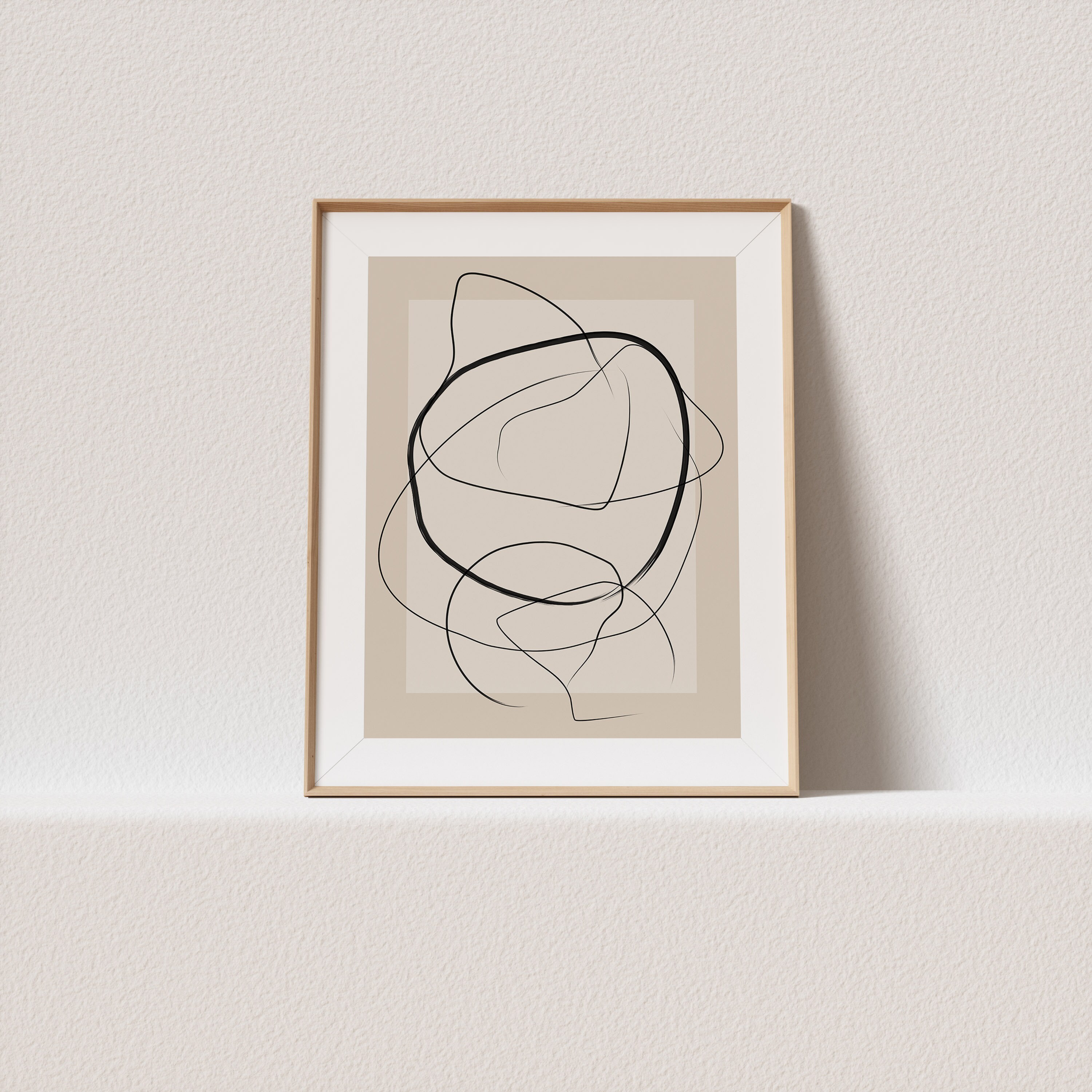 Neutral Printable Art,downloadable Art Print,abstract Line Art,beige ...
